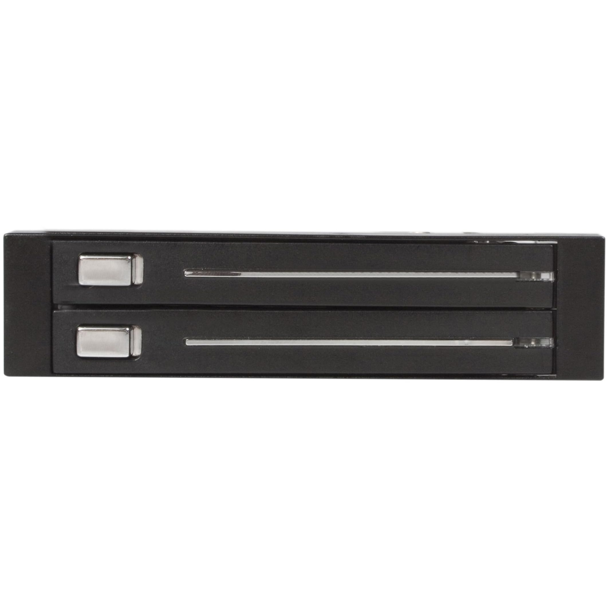 StarTech.com 2 Drive 2.5in Trayless Hot Swap SATA Mobile Rack Backplane - Dual Drive SATA Mobile Rack Enclosure for 3.5 HDD (HSB220SAT25B),Black