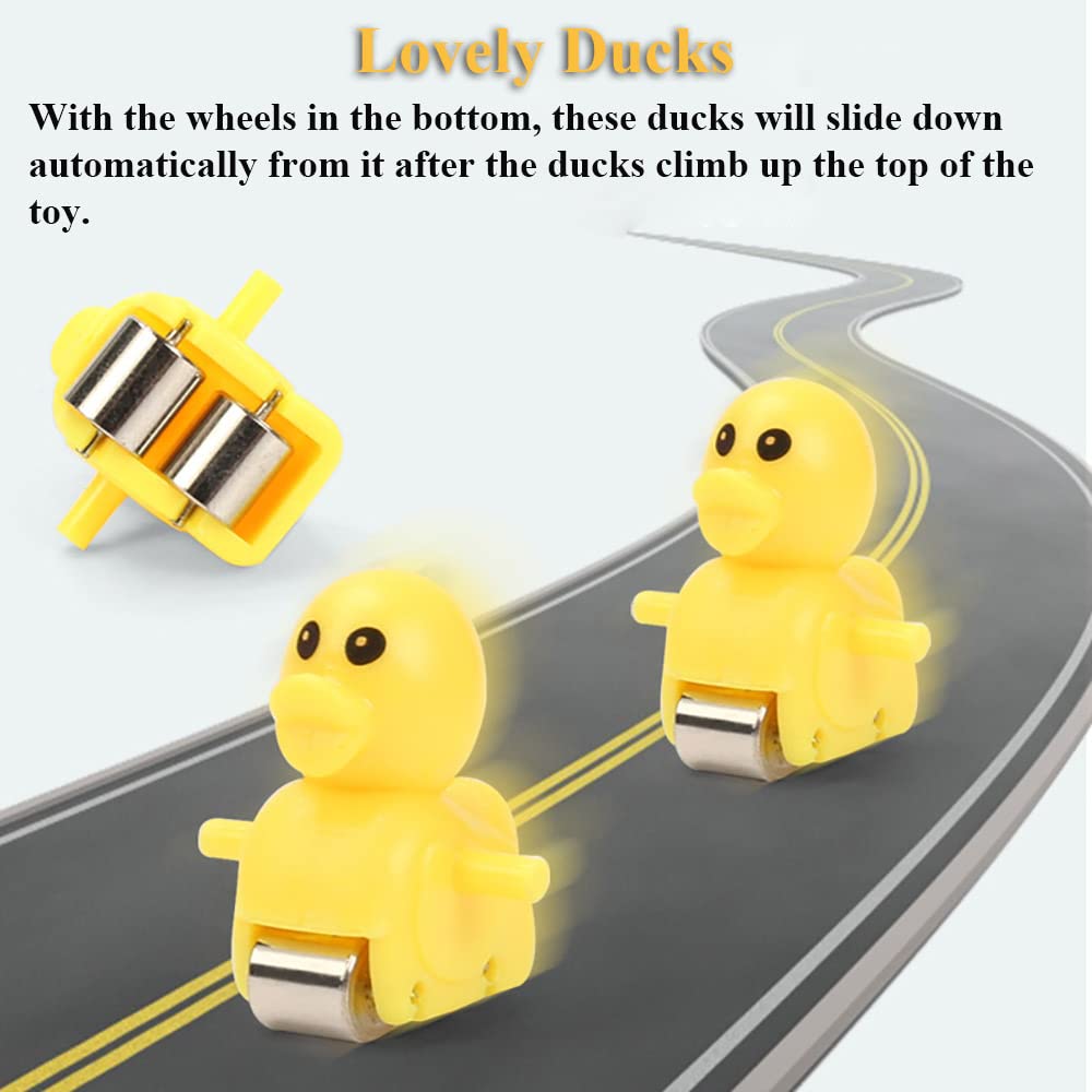 NEXTAKE Extra Ducks/Penguins for Stair-Climbing Toy Set, Accessory for Automatic Stair-Climbing Ducklings Cartoon Slide Toy Escalator Toy, Fit The 1.5cm/ 0.59inch Track (Extra 3 Ducks + 3 Penguins)