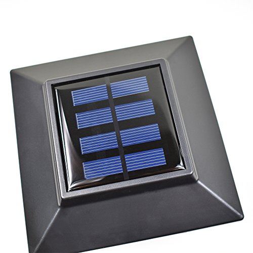 iGlow 18 Pack Black Outdoor Garden 4 x 4 Solar LED Post Deck Cap Square Fence Light Landscape Lamp Lawn PVC Vinyl Wood