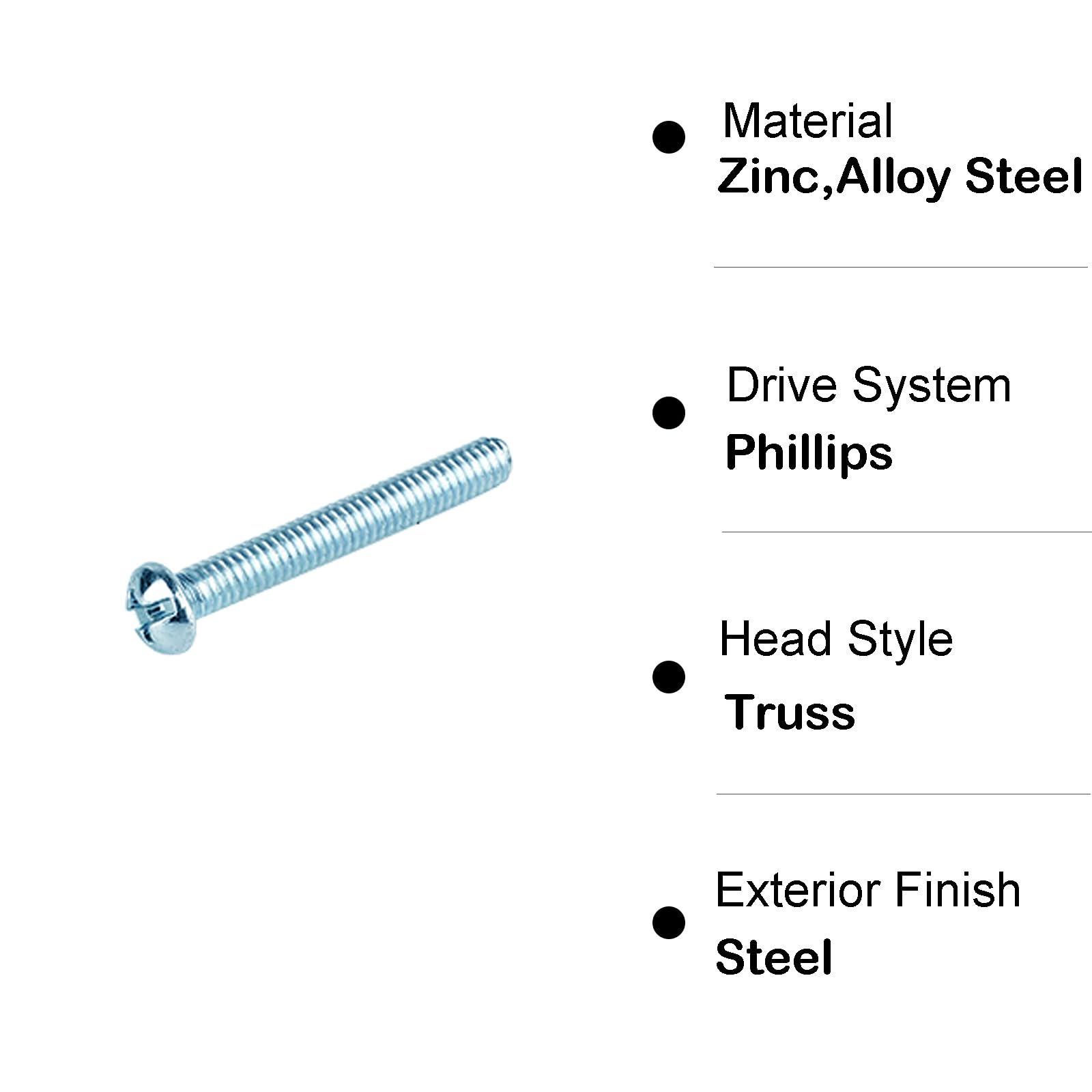 T.K.Excellent #8x1/2 to #8x2 Machine Screws Assortment Kit Electrical Outlet Screws Fully Threaded Phillips Drive, 370 Pcs