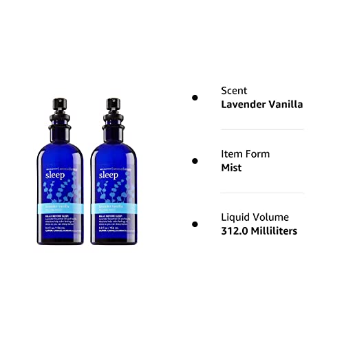 Bath & Body Works Aromatherapy Sleep Lavender Vanilla Pillow Mist, 5.3 Fl Oz, 2-Pack (Packaging May Vary)