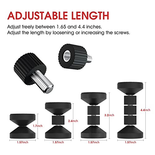 KARINA QURATZ 4pcs Bed Stoppers for Headboard Adjustable Threaded Bed Frame Anti-Shake Tool, Headboard Stoppers, Bedside Anti Shake Tool for Beds Cabinets Sofas(Black,46-120mm)