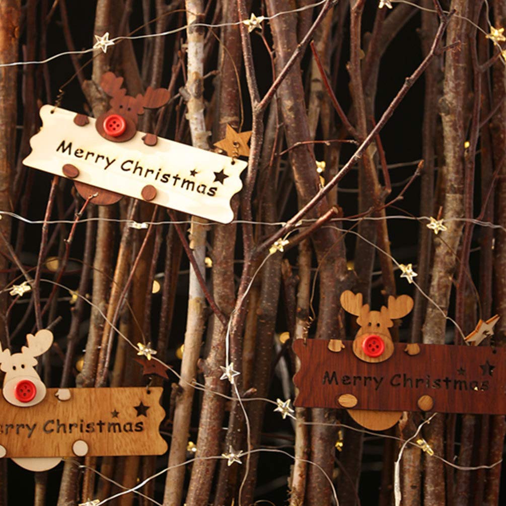 BinaryABC Christmas Wooden Sign Plaque Door Wall Hanging Decorations,Merry Christmas Party Decorations,3Pcs