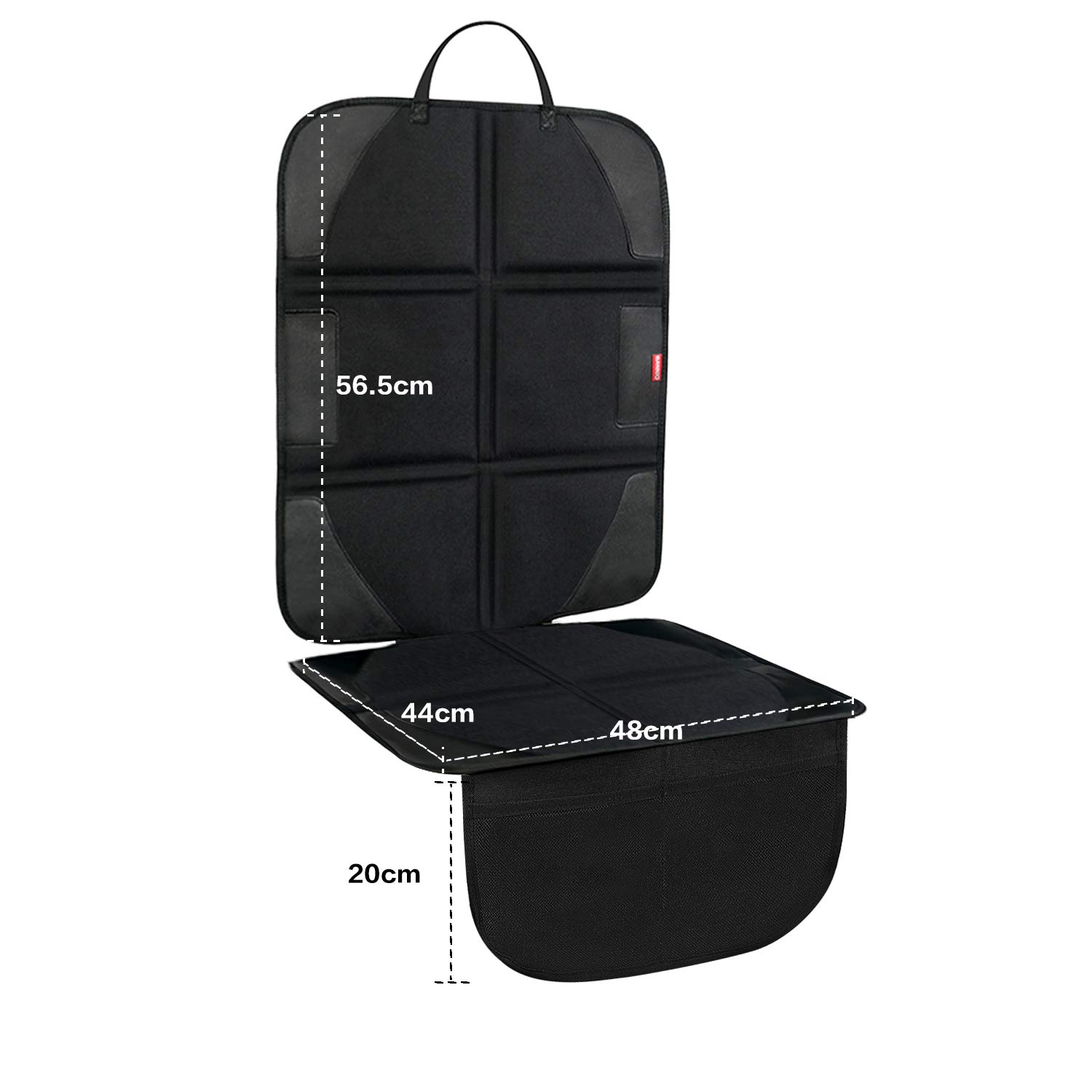 BANNIO Car Seat Protector, (2 Pack) Waterproof 600D Car Seat Protector for Child Car Seat with Organizer Pockets,Leather Seat Protector with Thickest Padding for Baby and Pet,Black