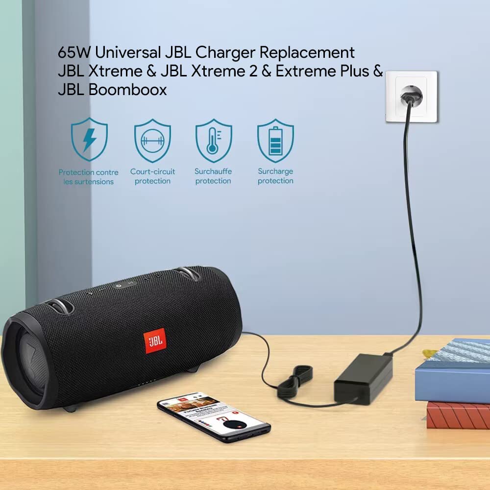 TAIFU 19V AC Adapter Charger for JBL Xtreme Xtreme 2 Xtreme Plus, JBL Boomboox Portable Wireless Bluetooth Speaker (Black Blue Red) JBLXTREMEBLKUS/JBLXTREMEBLUUS/JBLXTREMEREDUS JBL Power Cord 9.84ft
