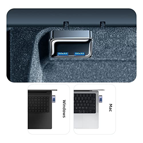CXSDCQQ Car USB Hub 3.0 High Speed 3-Port Mini Cube USB Dock for Glove Box USB Adapter Compatible with Tesla Model 3 Y Accessories 2022