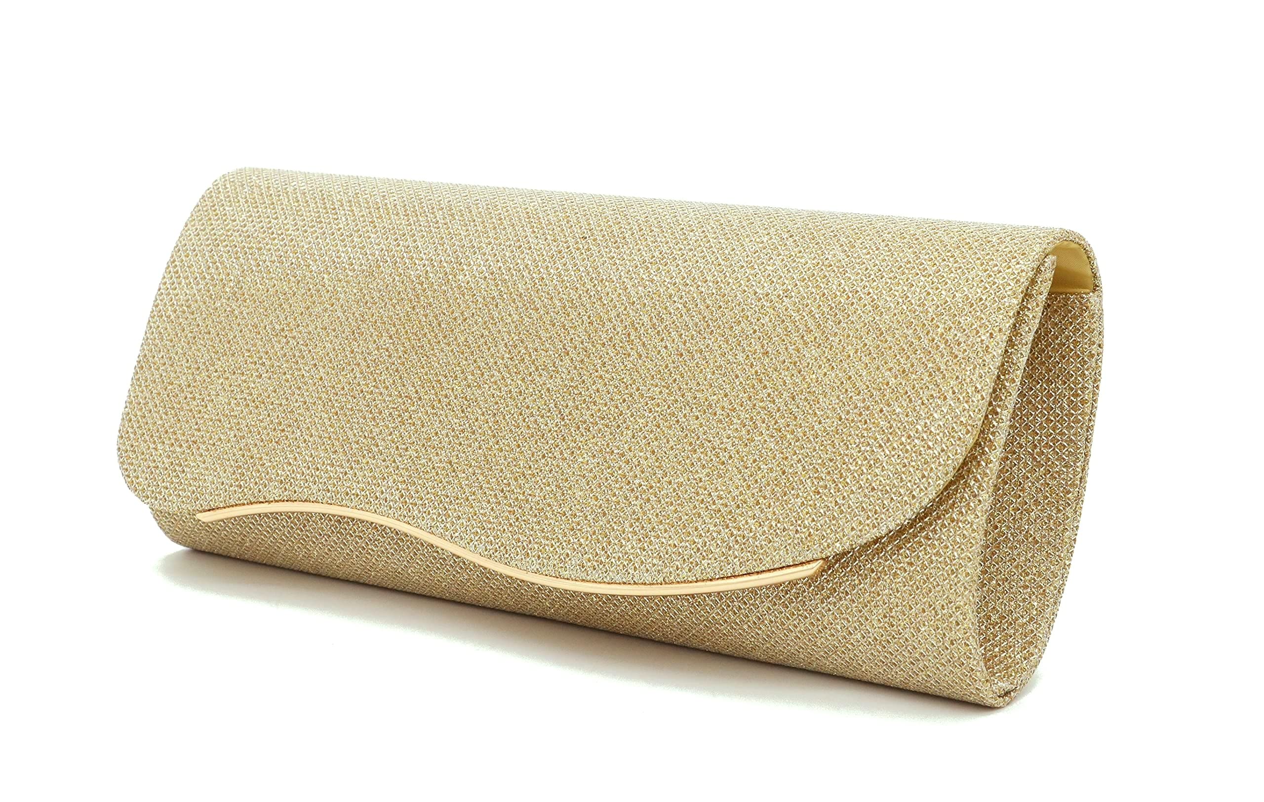 RAPENG Women's Evening Bag Glitter Clutch Wedding Bridal Purse Sparkle Cocktail Party Prom Handbag (gold)
