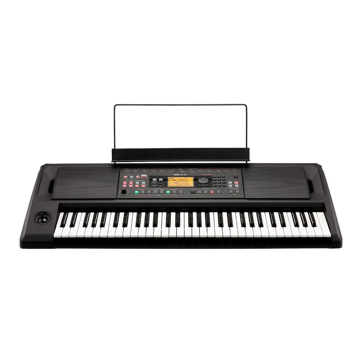 Korg EK50L Keyboard with High-Output Speakers Bundle with Music Light, Flip-Top Bench and Focus Book with CD (4 Items)