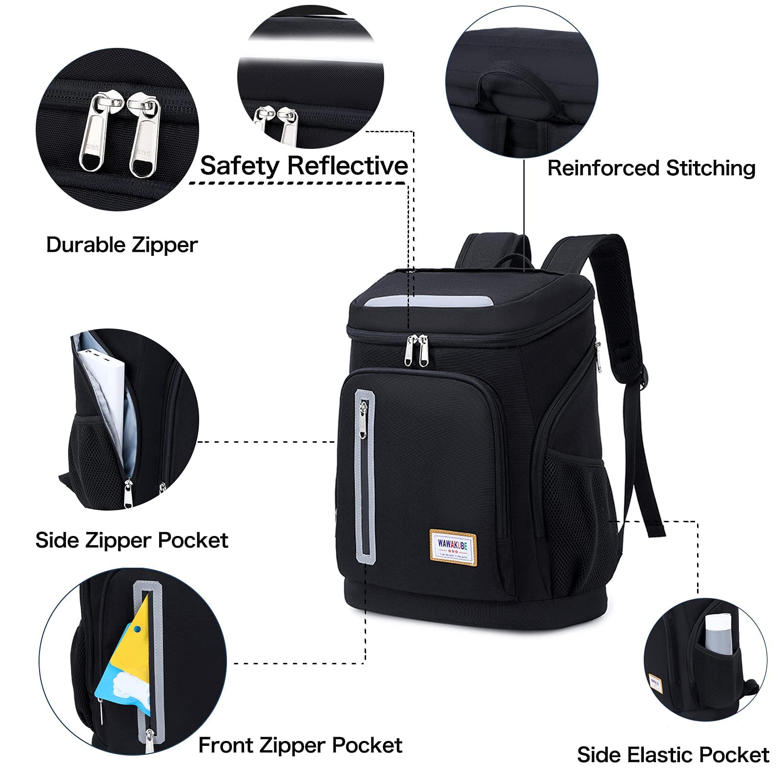 Backpack Cooler Leakproof, Insulated Lunch Backpack 35 Cans Cooler Backpack Camping Cooler for Hiking Beach Picnic Fishing Camping Park Daytrip