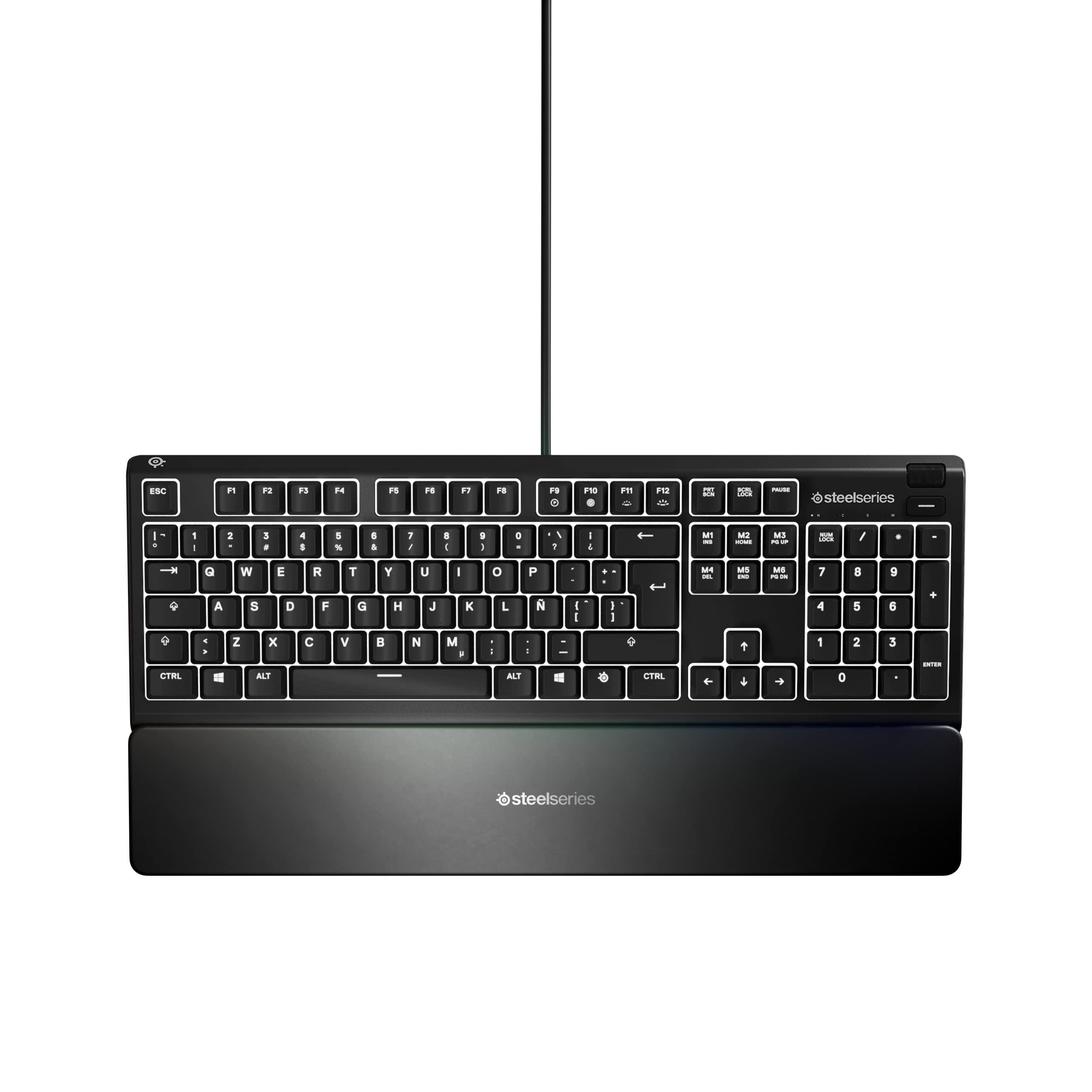 SteelSeries Apex 3 RGB Gaming Keyboard – 10-Zone RGB Illumination – IP32 Water Resistant – Premium Magnetic Wrist Rest (Whisper Quiet Gaming Switch) - SP (Spanish)