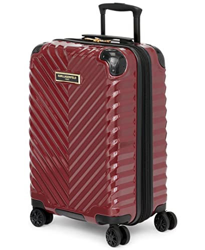 Karl Lagerfeld Paris Women's Carryon Spinner Wheels Hardside, Burgundy, One Size
