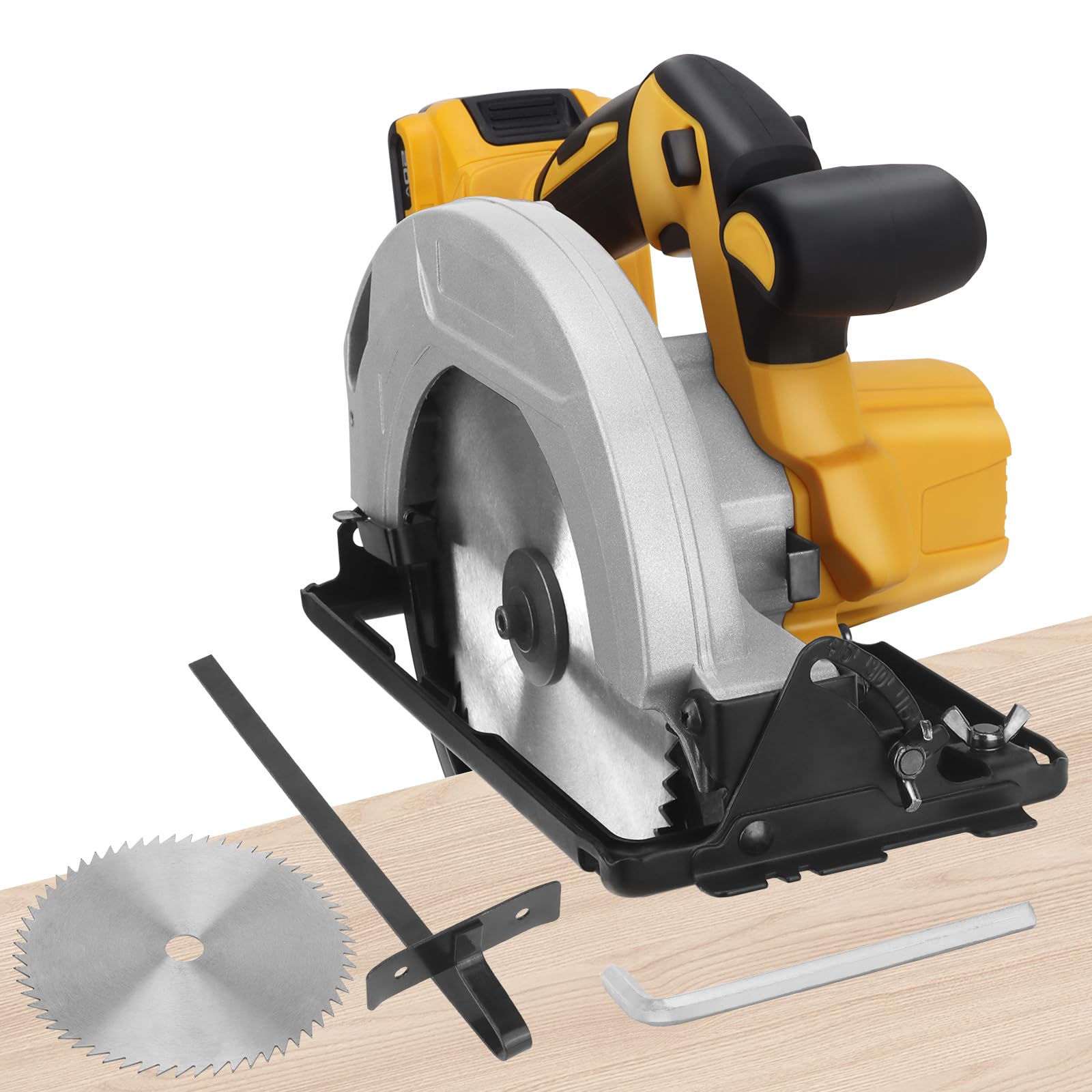 Circular Saw Cordless for Dewalt 20V Battery, Power Circular Saws with 7-1/4-inch Saw Blade,Cutting Depth 2-9/16" (90°), 1-3/5" (45°) Tile Saw, 200 W Brushless Motor for Wood, Plastic, Soft Metal