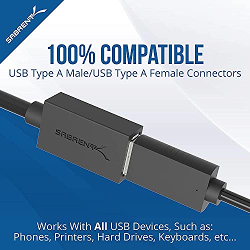 SABRENT 22AWG USB 3.0 Extension Cable A Male to A Female [Black] 3 Feet (CB-3030)