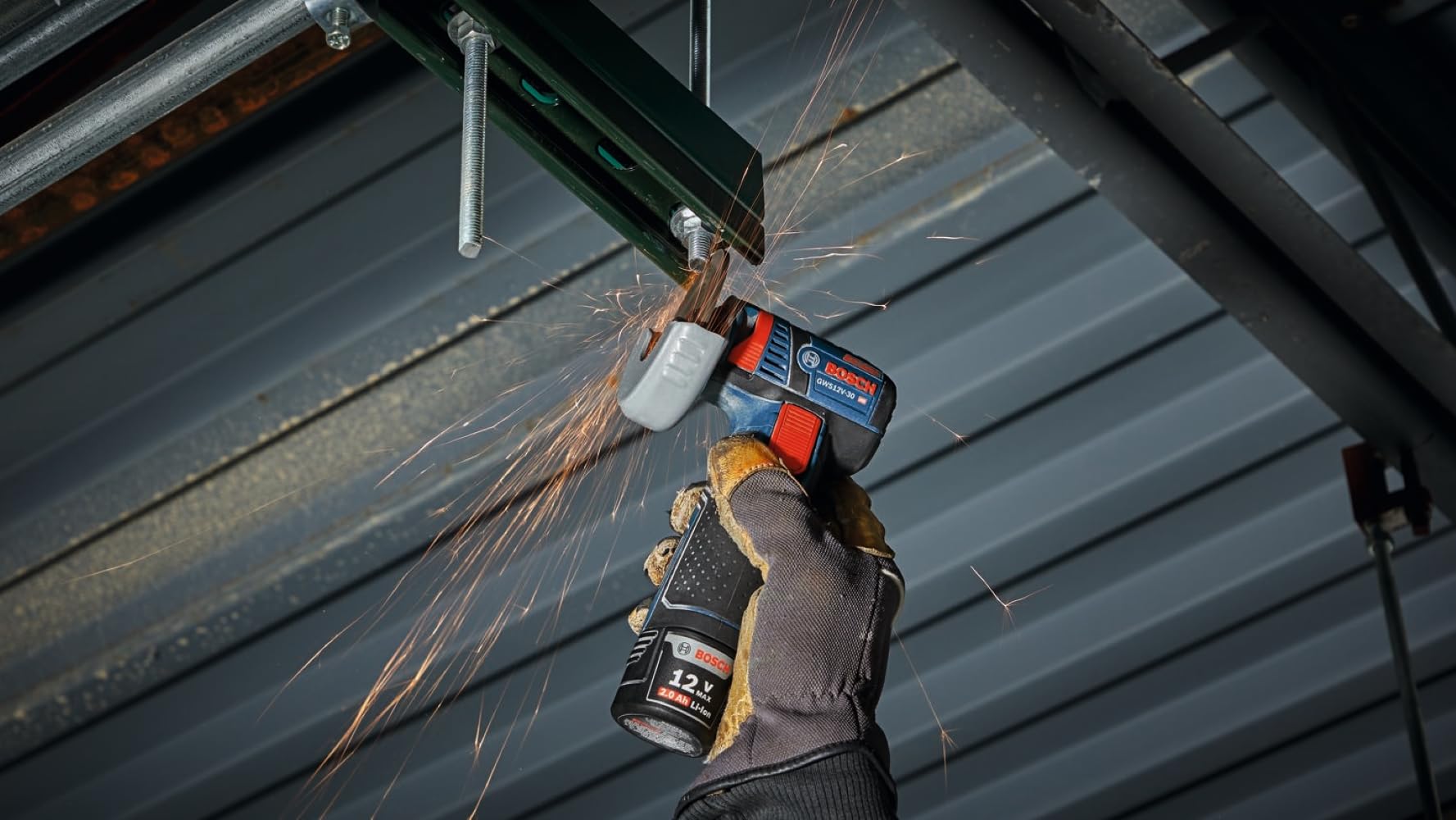 BOSCH GWS12V-30N 12V Max Brushless 3 In. Angle Grinder (Bare Tool), Blue