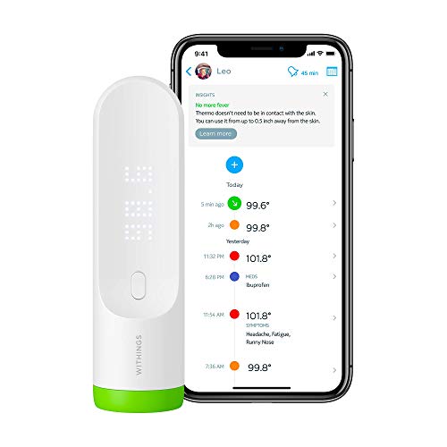 Withings Thermo β Contactless Smart,Digital Thermometer Forehead, No touch, Baby thermometer, Infant thermometer, Toddler & Adults, FSA-Eligible
