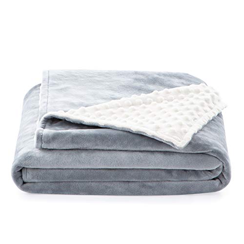 Linenspa Dotted Minky and Minky Zippered Duvet Cover for Weighted Blanket - 10 Pre-Sewn Duvet Loops - Machine Washable