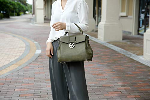 MKF Set Crossbody Satchel Bag for Women & Wristlet Wallet Purse β PU Leather Top Handle Tote β Shoulder Handbag Mustard