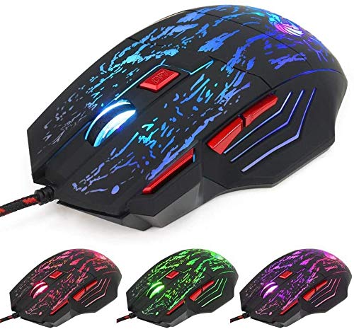 Raxinbang Keyboard One-Handed Mechanical Mini Gaming Keypad Adjusted LED Backlit Ergonomic Game Controller with 1.5m Line for LOL/PUBG/Wow/Dota/OW