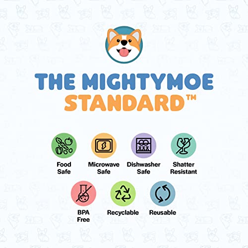 MightyMoe Kid’s Dinnerware Set - 28 Pieces, 4 Place Settings - Pastel Color Set - Tough Tableware for Toddlers - Made in the USA - Dishwasher and Microwave Safe - BPA Free and Shatter Resistant