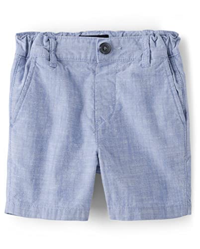The Children's Place Baby Toddler Boys Chino Shorts, Morningsky, 2T,baby boys,and Toddler Boys Chambray Short,Morning Sky Blue,2T