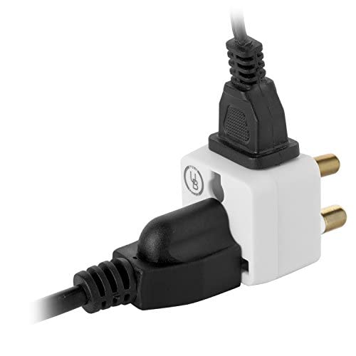Yubi Power 2 in 1 India Travel Adapter with 2 Universal Outlets - Built in Surge Protector - White Type D Plug Adapter for India, Nepal, Pakistan, Bangladesh, International Power Adapter