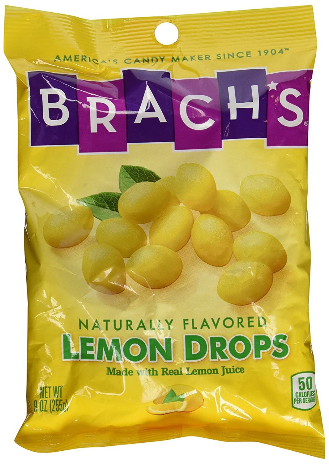 Brach’s Lemon Drops - Pack of 4 (9oz Bags) - Halloween Candy Tangy and Sweet Hard Lemon Candy for a Refreshing Treat