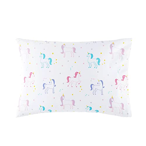 Wildkin 100% Cotton Kids Pillow Case for Boys & Girls, Soft & Breathable Fabric Pillow Cover, Kids Pillowcases Fits Standard Size Pillow, Measures 20 x 30 Inches (Unicorn)