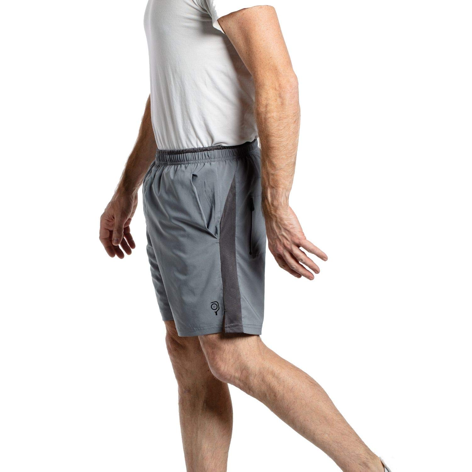 Baddle Men’s 2 in 1 Pickleball Short (Shadow, Large)