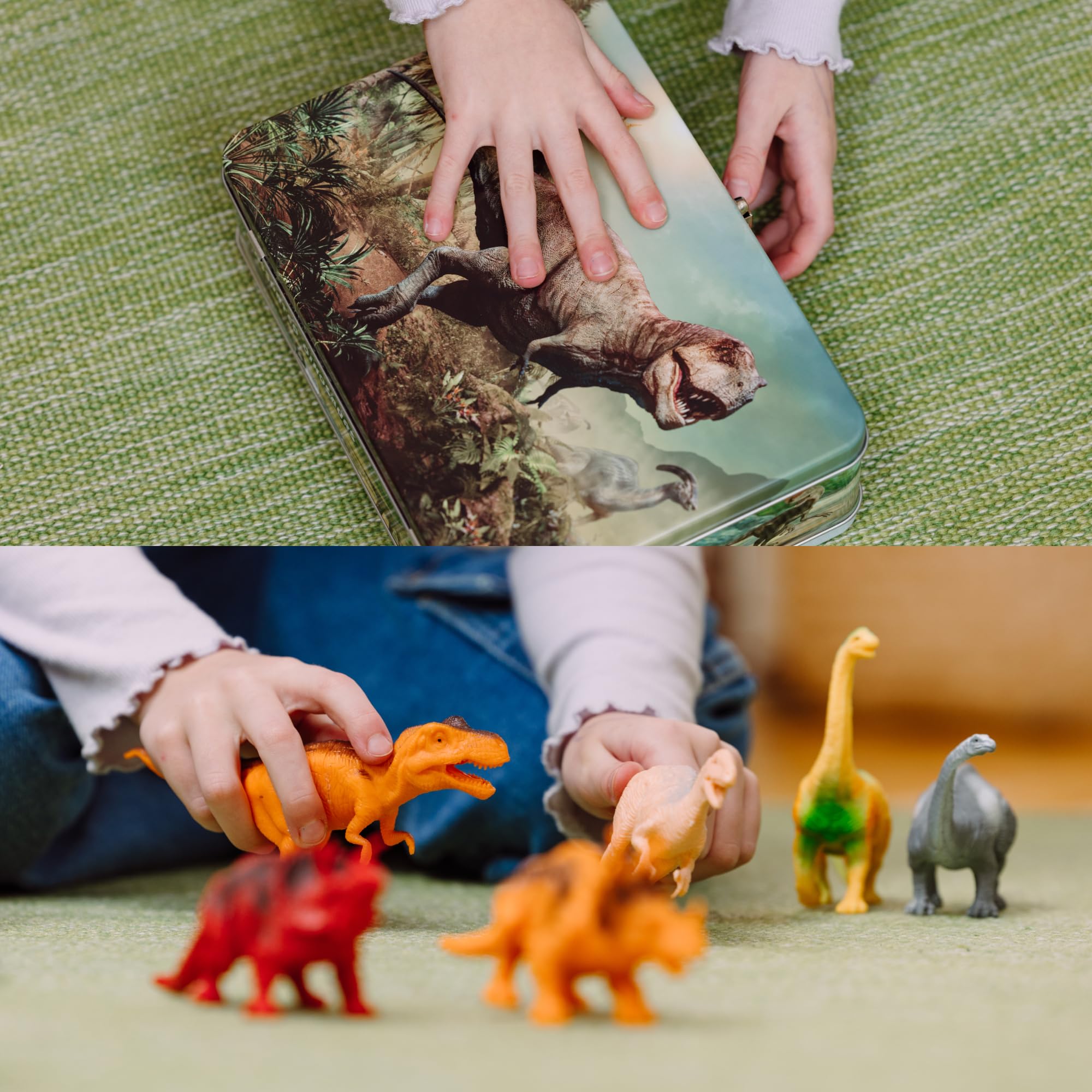 PLAYVIBE Dinosaur Toys for Kids 3-5 β 12 Realistic Small Dinosaur Figures with Storage Box, 5-7 Years Old β Toddler Boy Dino Toys