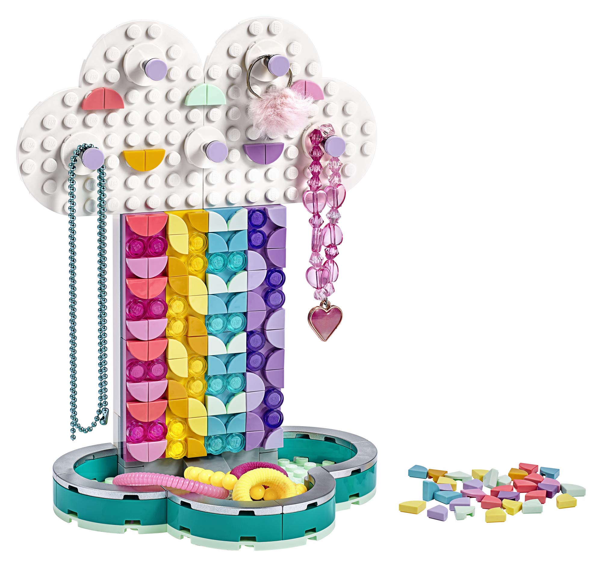 LEGO DOTS Rainbow Jewelry Stand 41905 DIY Craft Decorations Kit, A Fun Toy for Kids who Like Creating Arts and Crafts Bedroom Decor Accessories (213 Pieces)