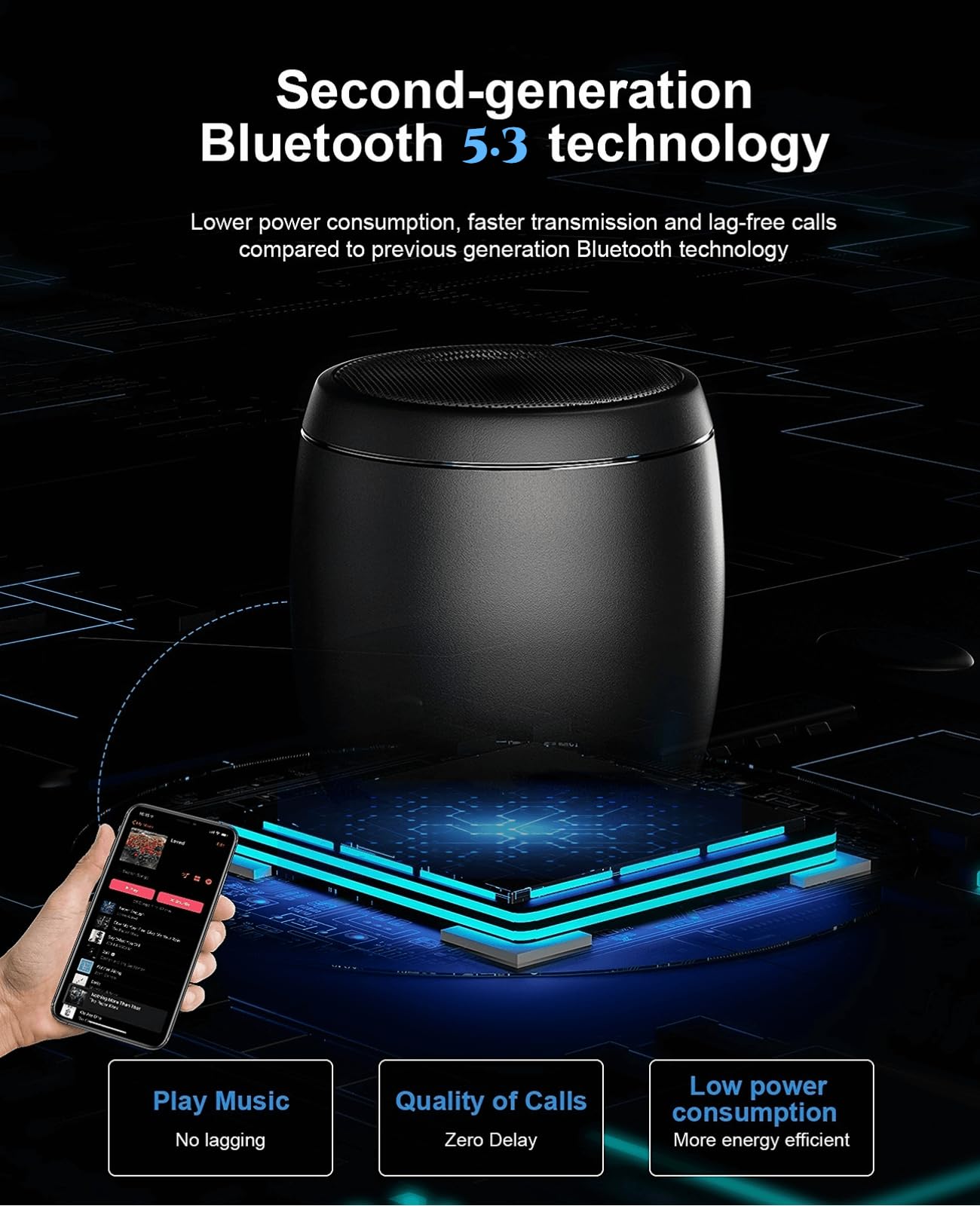 Bluetooth Small Speaker with HD Stereo Sound and Robust Bass. Mini Speaker with Built-in-Mic, Hands-Free Call, Portable Speaker with 12H Playtime. Bluetooth Speakers for iPhone, Hiking Biking Gift.