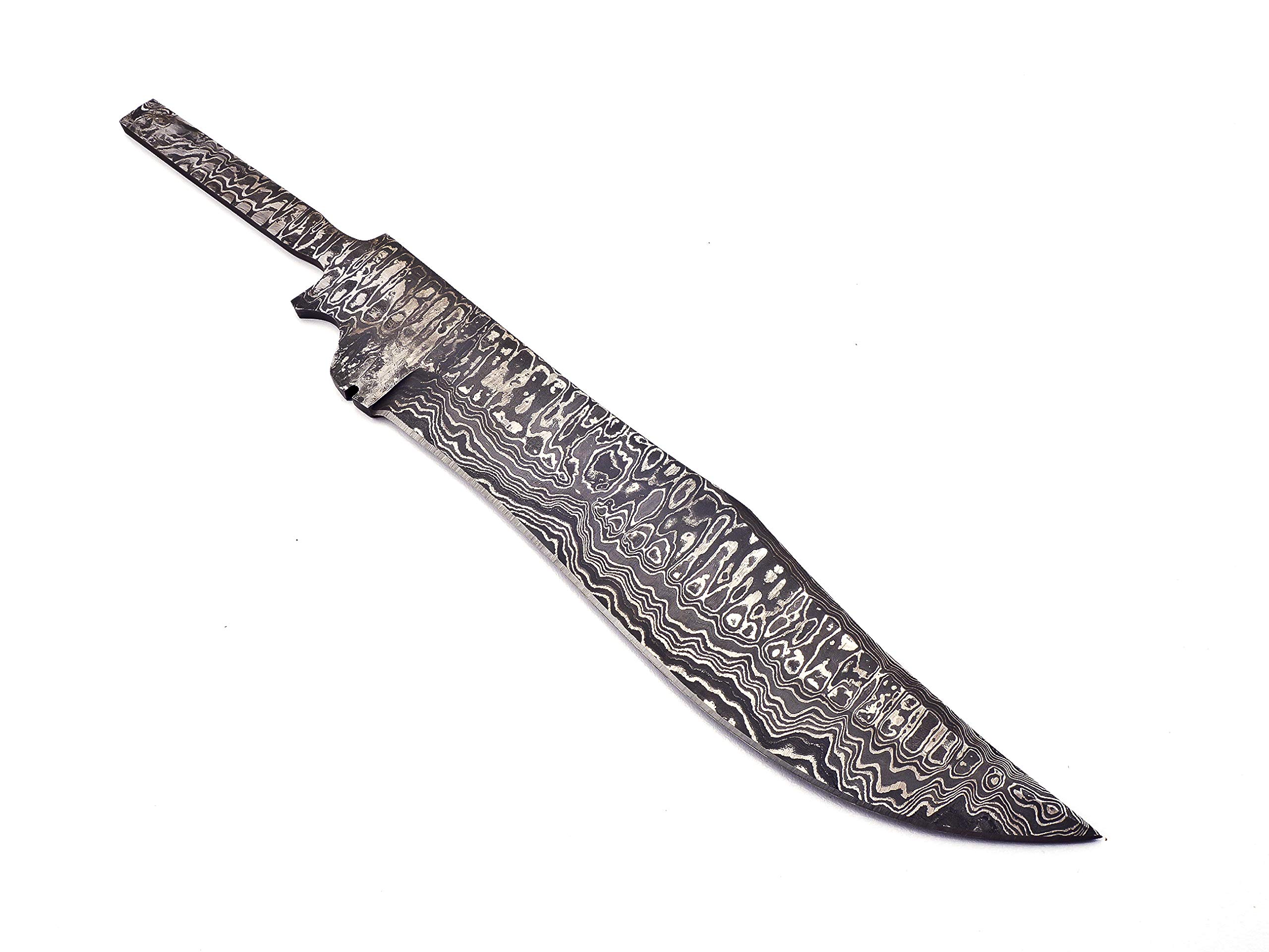 BB-4040 Handmade Damascus Steel 15 Inches Blank Blade Knife Beautiful Pattern on the Blade, Make your own desire of Handle and be proud of your work