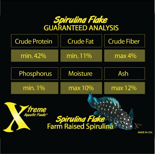 Xtreme Aquatic Foods 2227-E Spirulina Flake, 3 oz