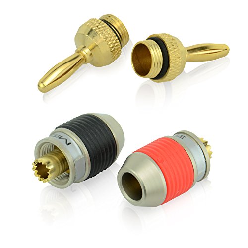Mediabridge⢠Banana Plugs - Corrosion-Resistant 24K Gold-Plated Connectors - 2 Pair/4 Banana Plugs (Part# SPC-BP2-2)