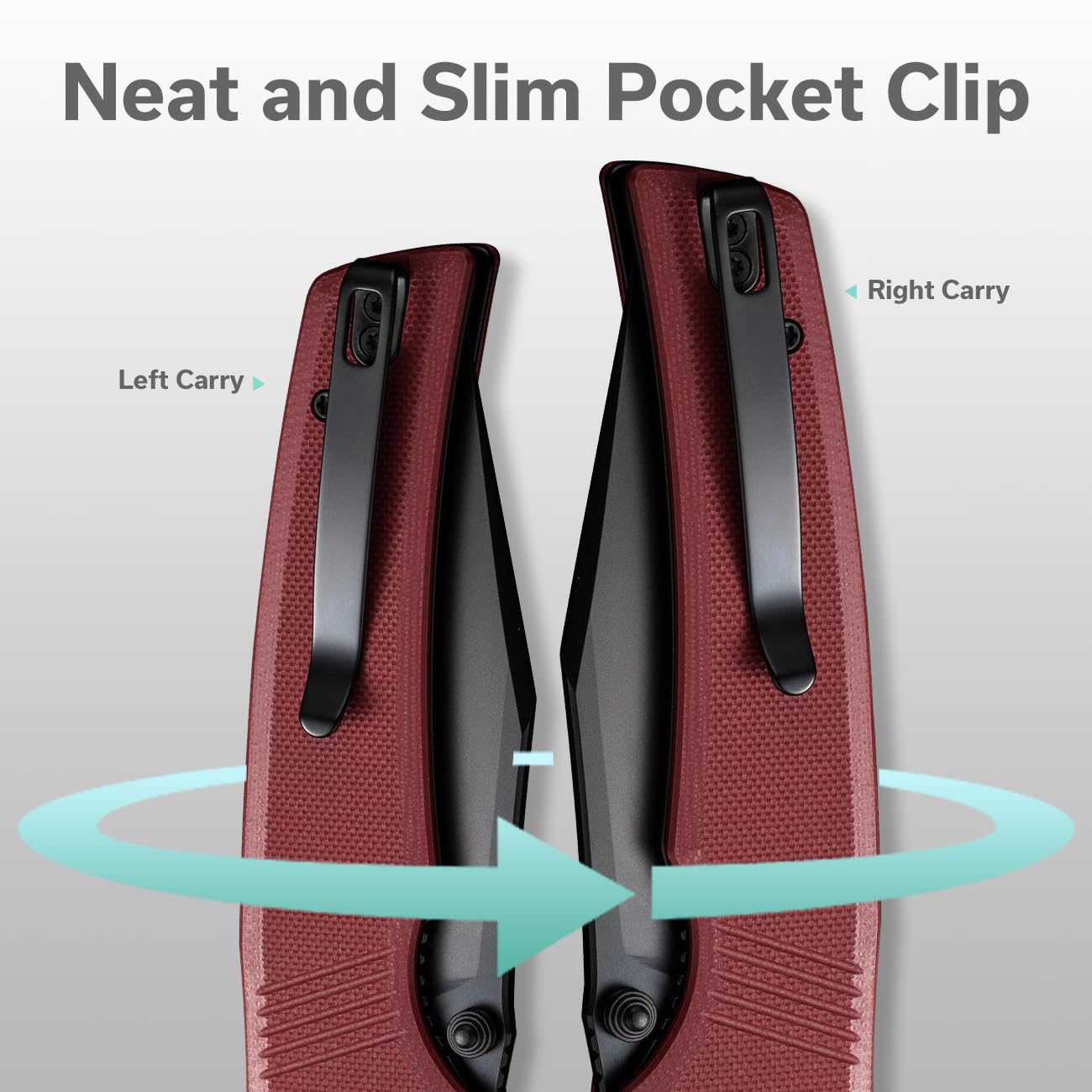 CIVIVI Tranquil Folding Pocket Knife for EDC, 3.7'' Swedish 14C28N Blade, Ergonomic Grip, Solid Liner Lock, Reversible Pocket Clip C23027-2(Burgundy)