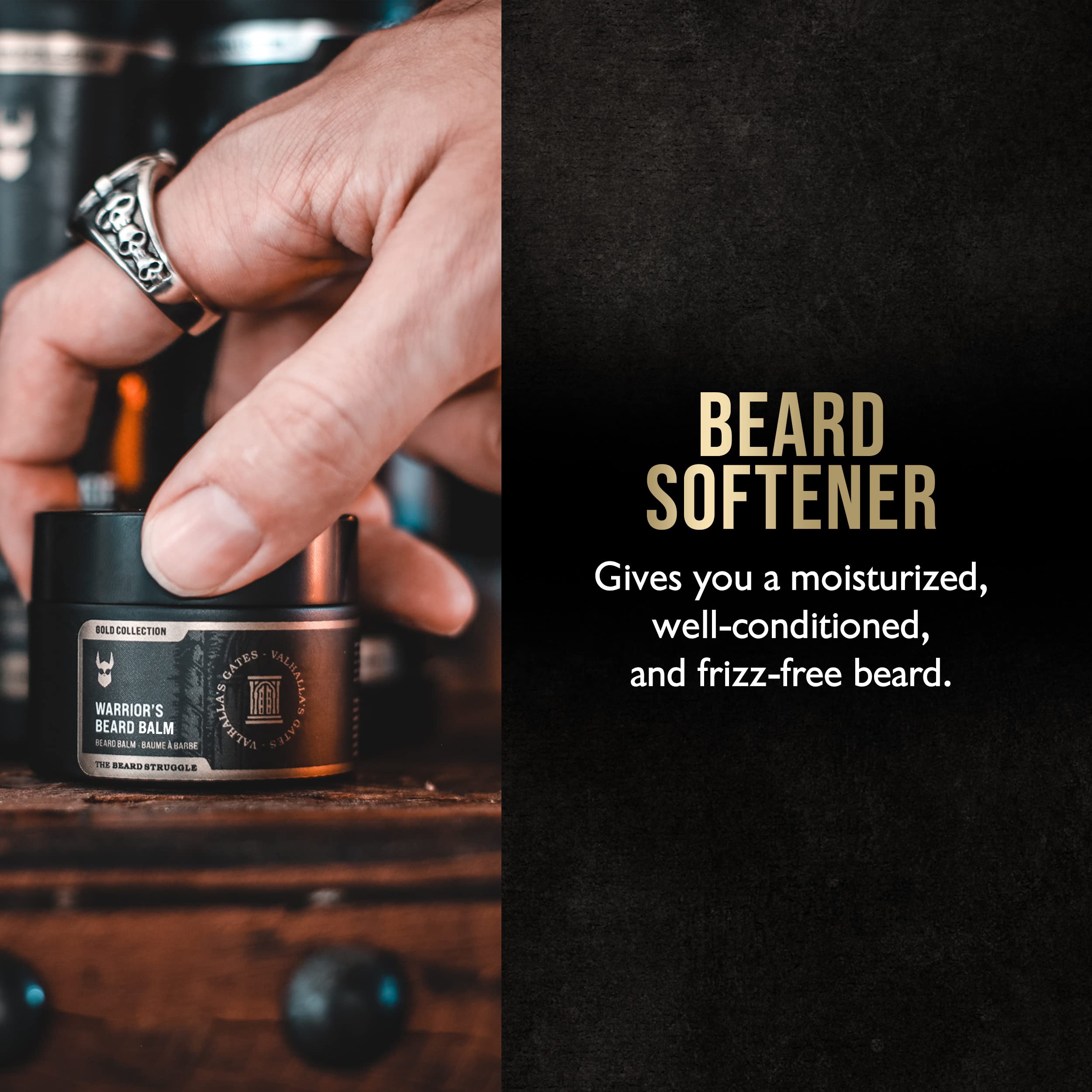 The Beard Struggle Warrior’s Beard Balm - Silver Collection, Viking Storm - Non-Greasy Low-Hold Formula, Luxurious Cologne-Grade Fragrances 100% Natural Ingredients - 50g / 1.76 US. oz.