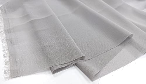 Chiffon Fabric for Wedding Dress & Bridal Decoration Smoky Gray 1Yard