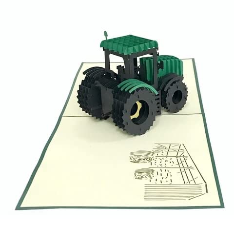ETA 3D Tractor Pop Up Card, 3D Birthday Vehicles Pop up Card for Grandpa Father Dad Husband Son Friend, 3d Pop Up Card for Father Day, H12