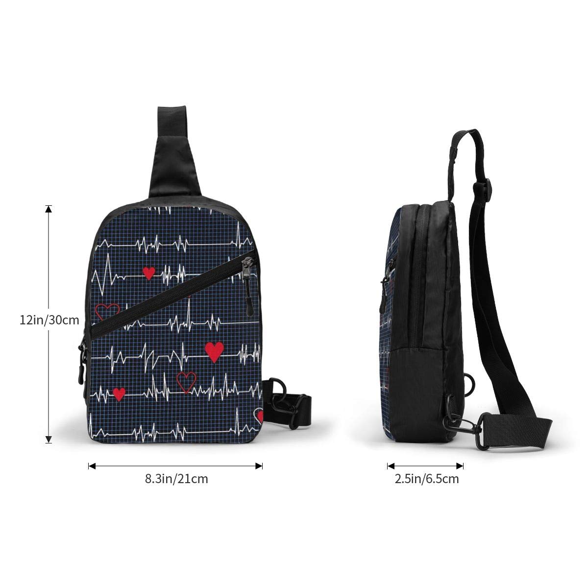 BCYYY Calling All Nurses Heart Beat Sling Backpack Foldable Waterproof Chest Bag Crossbody Shoulder Daypack