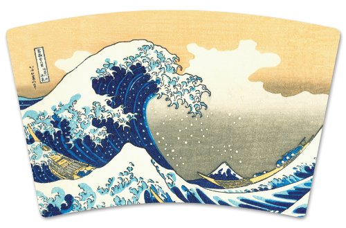 Mugzie Hokusai Great Wave Travel Mug with Insulated Wetsuit Cover, 16 oz, Black