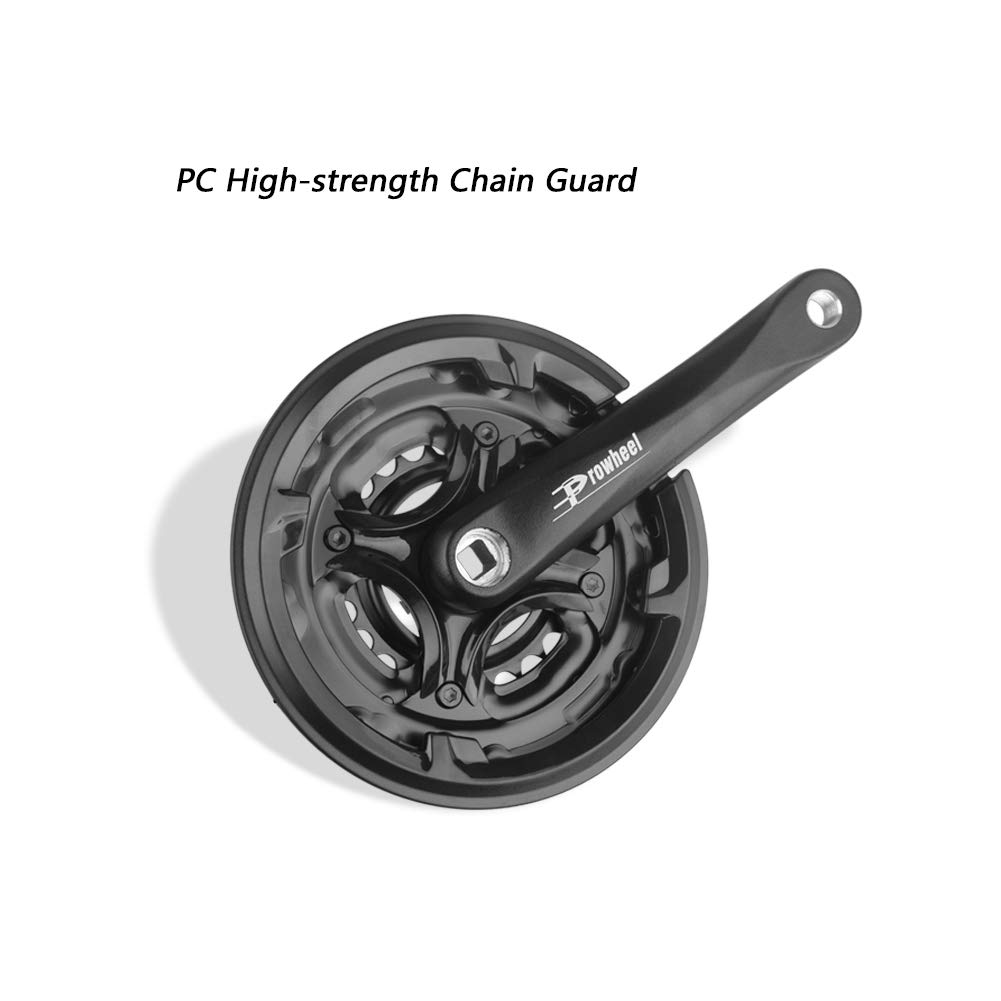 Bibike 6/7/8 Speed Mountain Bike Crankset 170mm Square Diamond Hole Crank 24/34/42T Chainrings