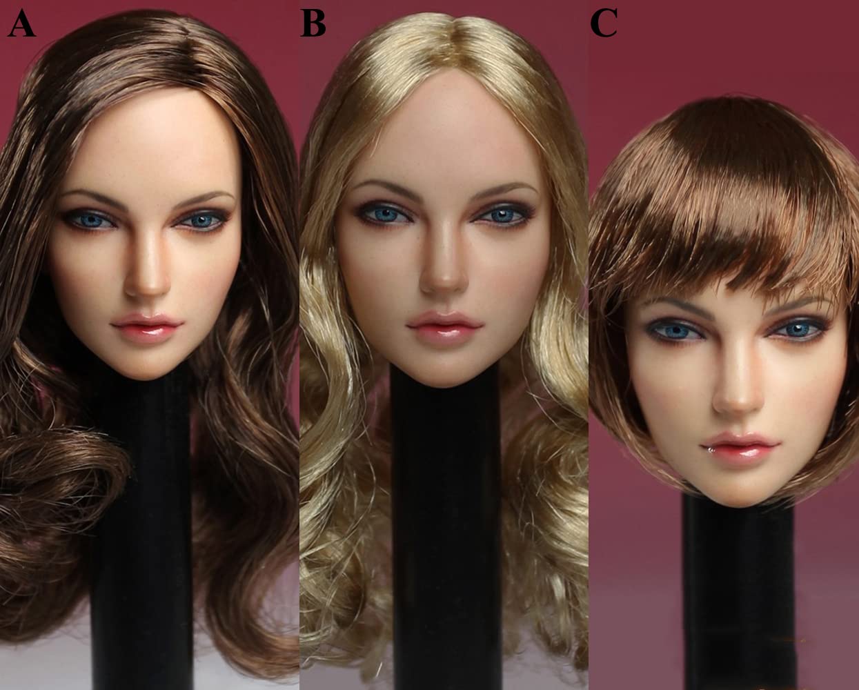 HiPlay 1/6 Scale Female Figure Head Sculpt, Beuty Charming Girl Doll Head for 12" Action Figure Phicen, TBLeague DH046 (B)