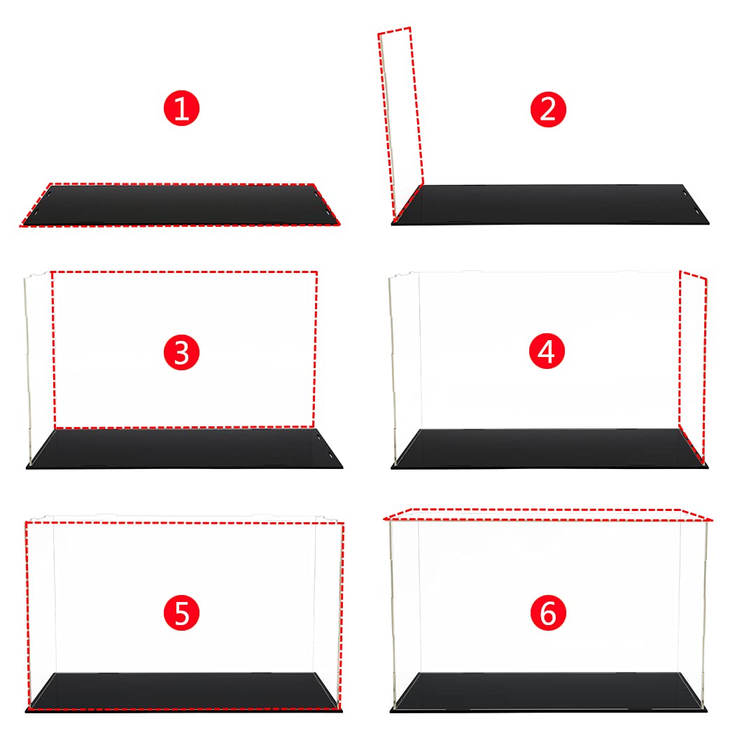 Tingacraft Acrylic Display Case (12.2 x 6.6 x 7.4 inch) for 6 inch 1/12 Action Figure Clear Box for Collectibles, Assembly Required