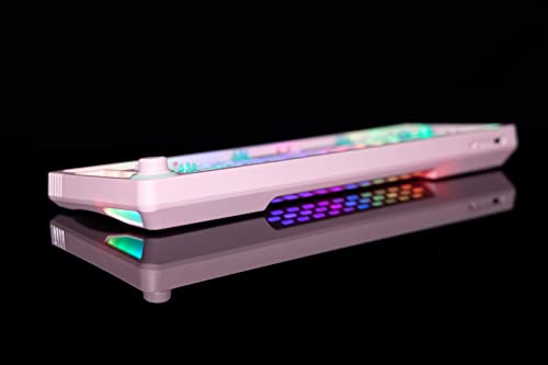 GK GAMAKAY LK67 65% RGB Modular DIY Mechanical Keyboard, 67 Keys Hot Swappable 3pin/5pin Switch, Programmable Triple Mode Bluetooth 5.0/USB-C Wired/2.4GHz Wireless Customized Keyboard Kit (Pink)