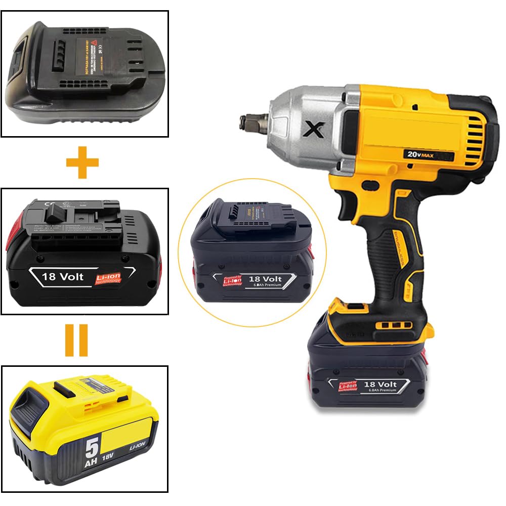 Replacement for Dewalt 20V Lithium Battery Adapter for Bosch to Dewalt 20V MAX XR Cordless Tool, Convert Bosch 18V Lithium Battery BAT609 BAT612 to DeWalt 18V/ 20V Lithium Ion Battery DCB200 DCB204