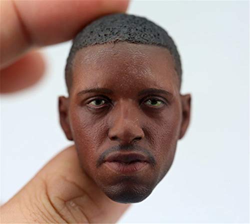 HiPlay 1/6 Scale African American Male Figure Head Sculpt Series, Handsome Men Tough Guy, Doll Head for 12" Action Figure Phicen, TBLeague, HT HS004(F)