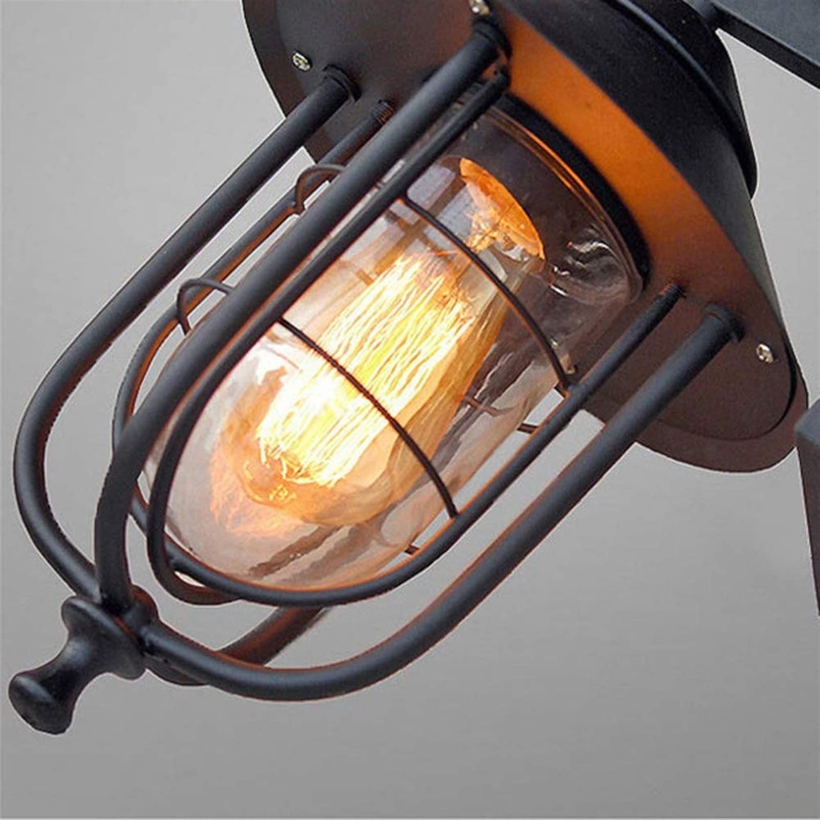 Zziyj Garden Home Decoration Terrace Balcony Exterior Glass Wall Light for Outdoor Mediterranean Bracket Lamp Sconces E27 Door Post Lantern