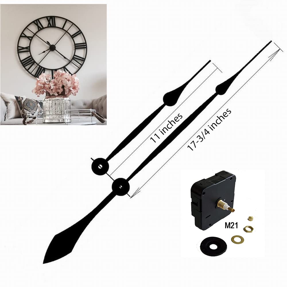 WYZBEN 17 inch Large Hands and High Torque Clock Movement Combo