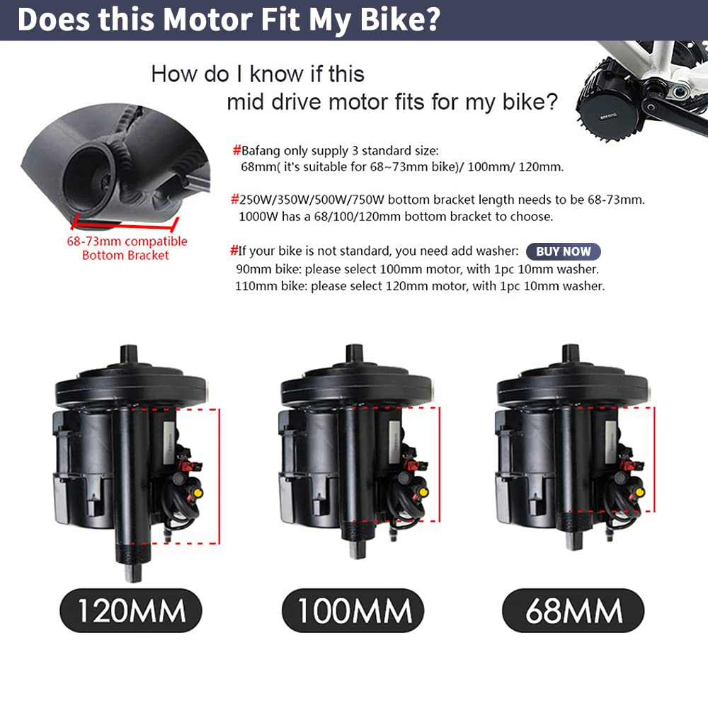 BAFANG BBSHD 48V1000W BBS02B 48V 500W/750W Electric Bike Conversion Kit with DP-C18/C965/850C/750C LCD Display with 48V/52V Lithium Ion Battery(Optional) Ebike DIY Kit