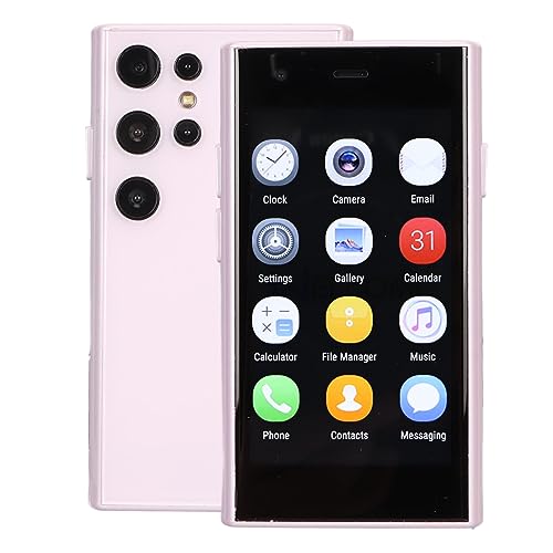 banapoy SOYES S23 Pro Mini Smartphone, 3.0 Inch 3D Glass Ultra Thin WiFi 2GB RAM 16GB ROM 0.3MP Front 2MP Rear Camera 3G Pocket Cell Phone for Android 8.1 (Purples)